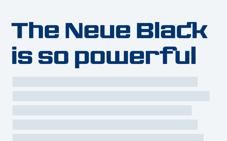 The Neue Black - Pimp my Type